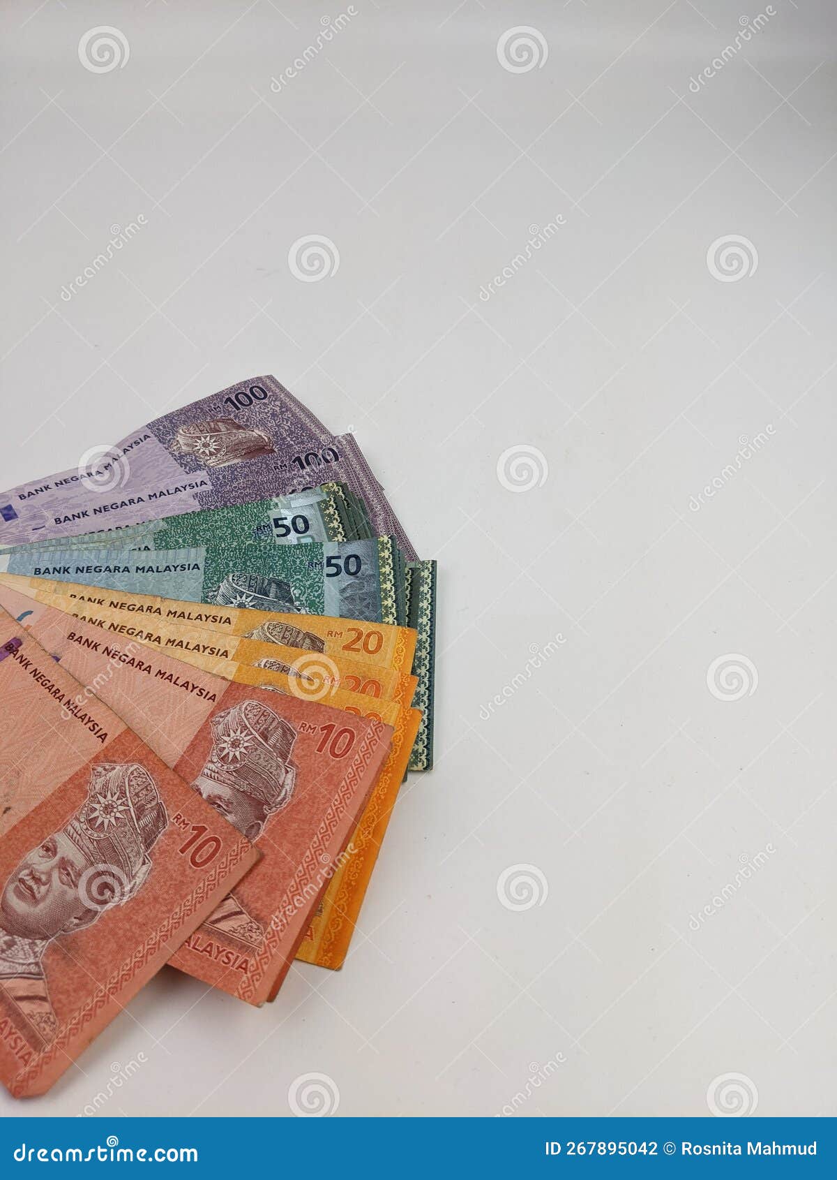 Cash Notes in Malaysia Ringgit with White Background Stock Photo ...