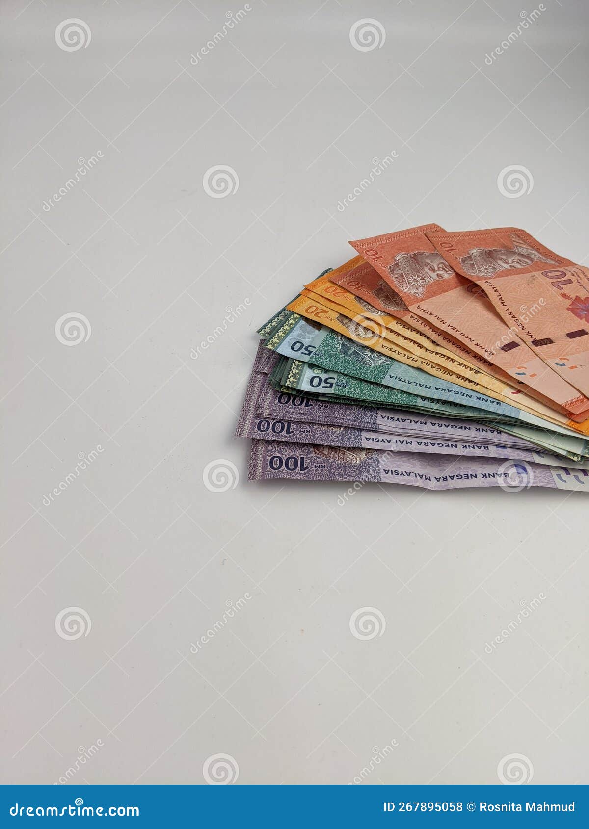 Cash Notes in Malaysia Ringgit with White Background Stock Photo ...