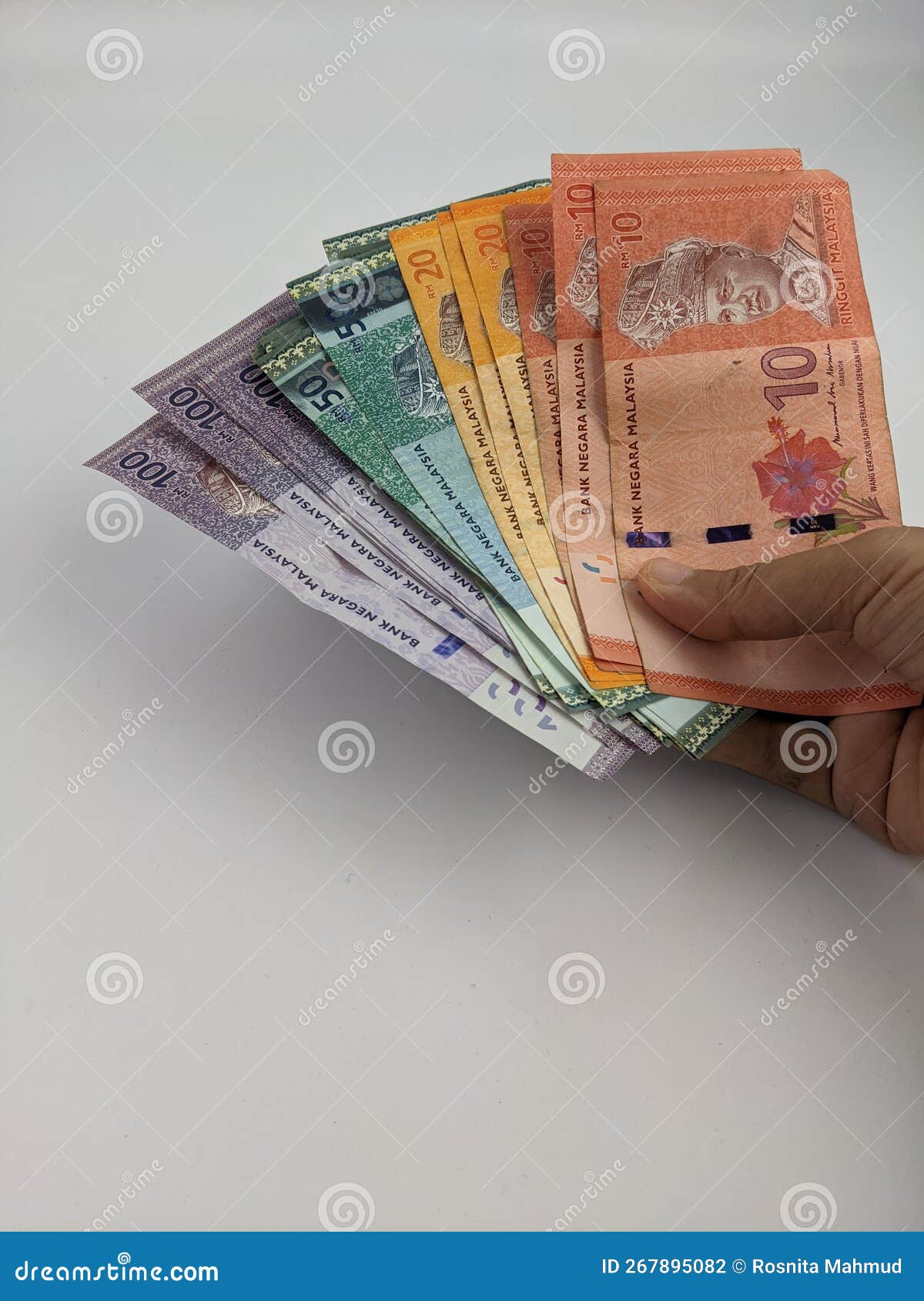 Cash Notes in Malaysia Ringgit with White Background Stock Photo ...