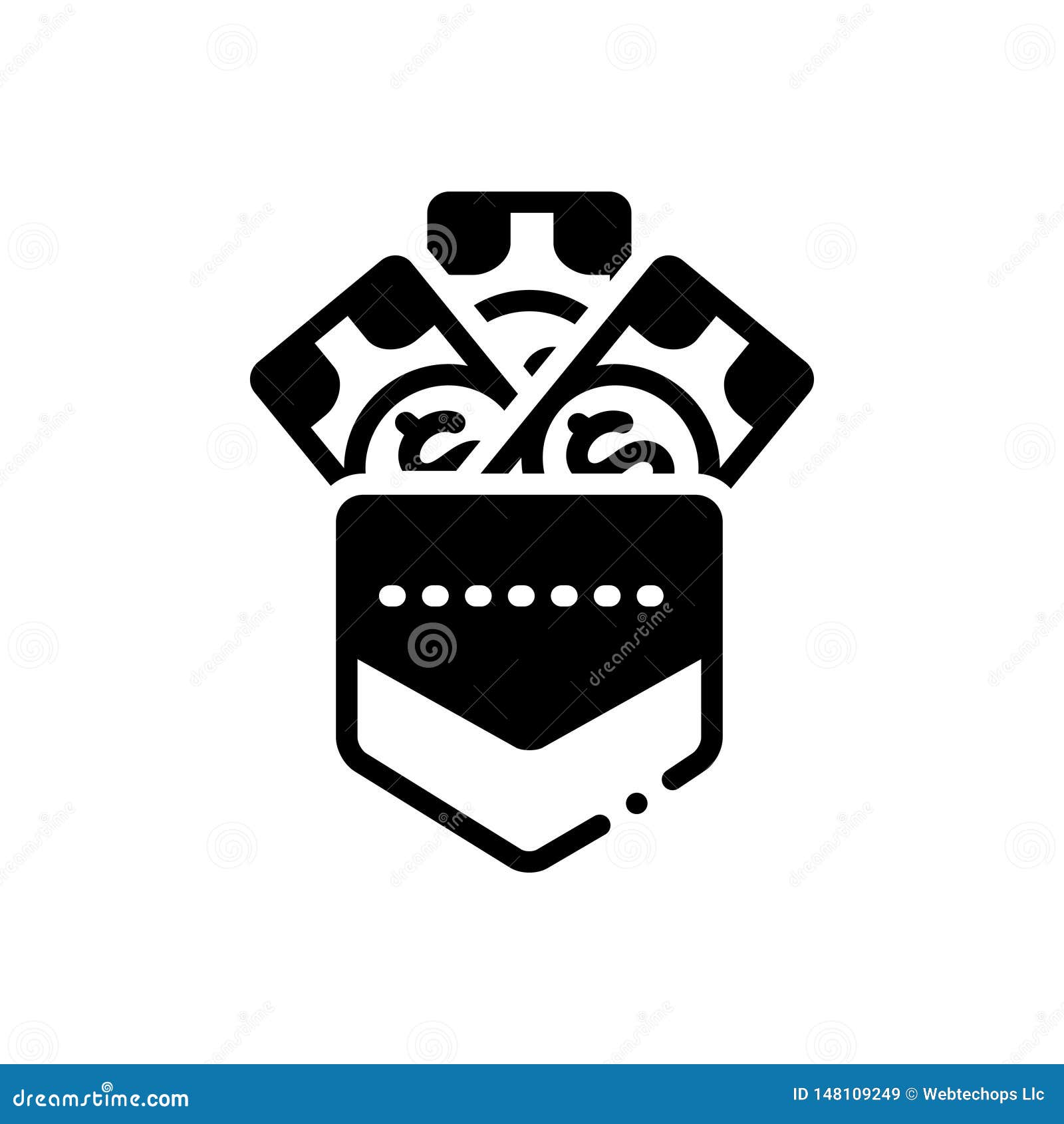 Black Solid Icon for Cash Out, Money and Pocket Stock Vector ...