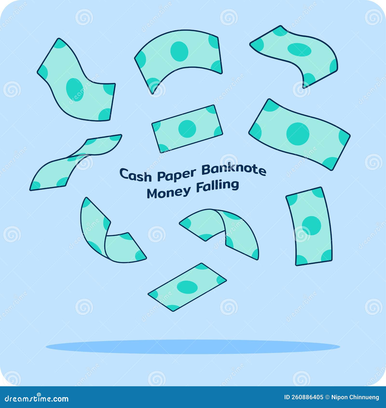 Cash Paper Banknote, Money Falling, Isolated Vector Stock Vector ...