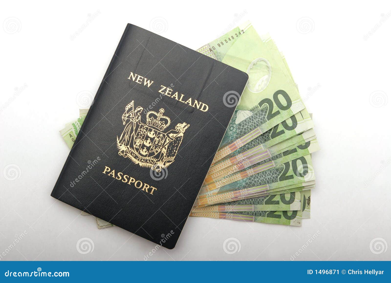 Cash in a passport stock image. Image of kiwi, border - 1496871