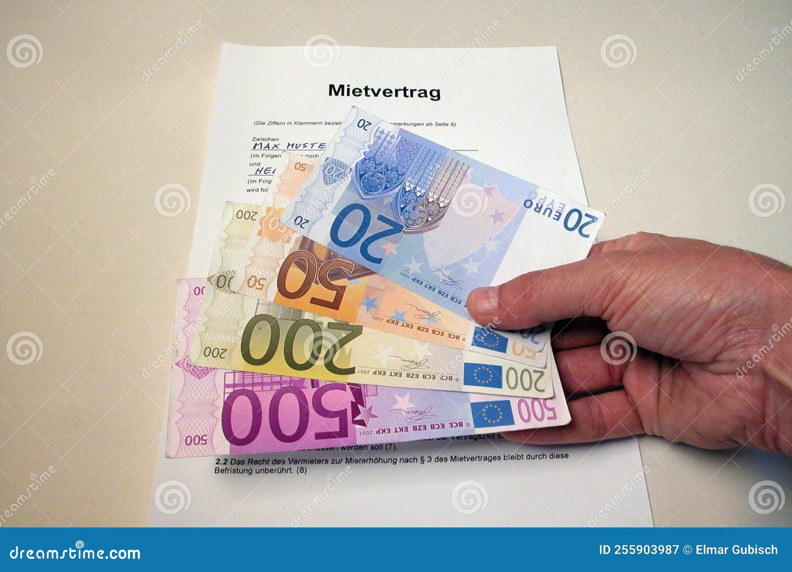 Cash Payment for Leases and Rent Stock Image - Image of agreement ...