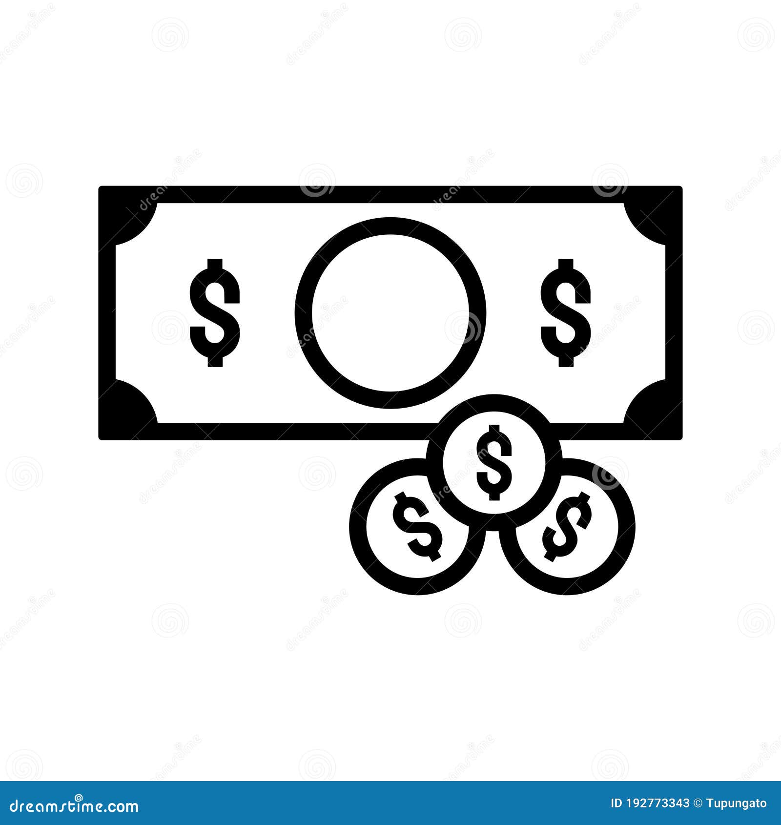 Cash payment symbol stock vector. Illustration of coins - 192773343