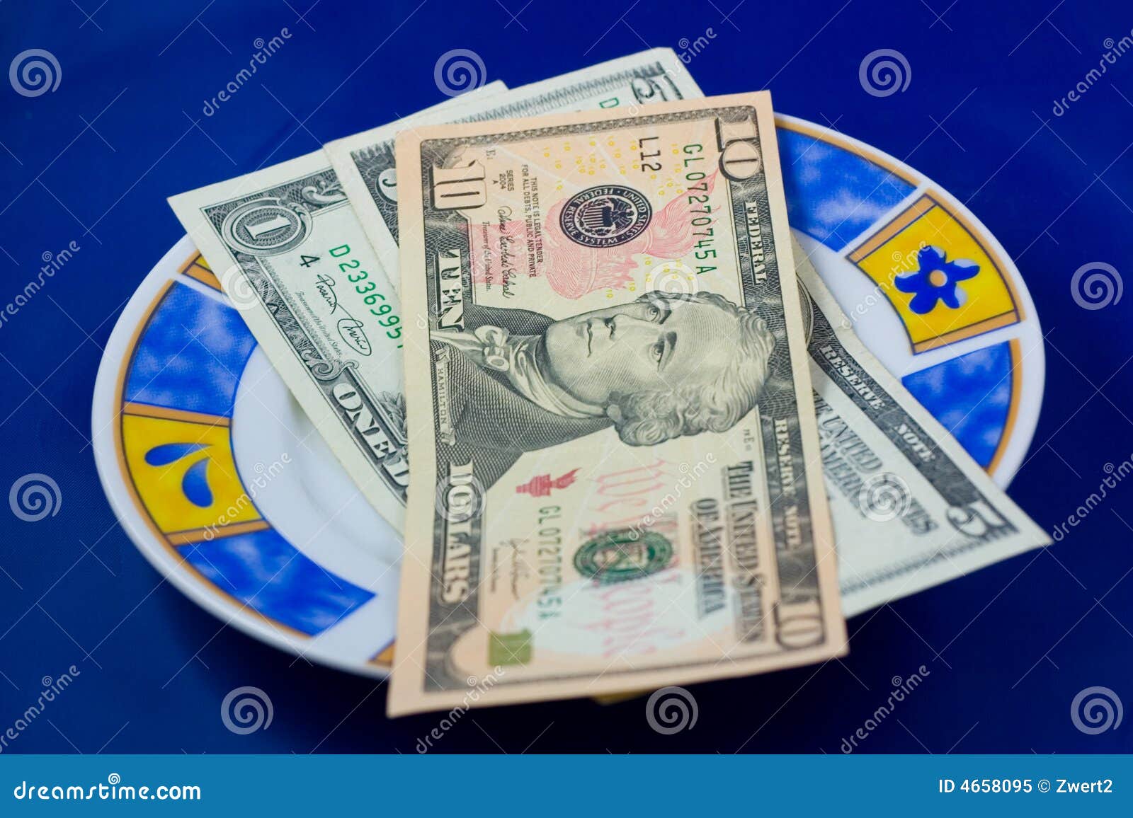 Cash On Plate Picture. Image: 4658095