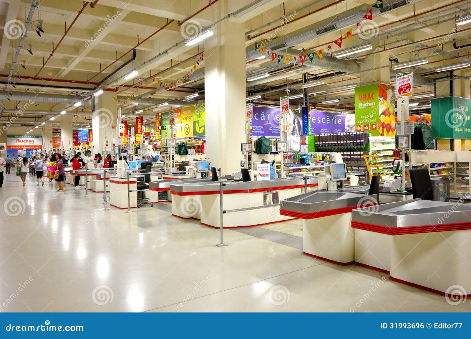Cash Point in Auchan Hypermarket Store Editorial Photo - Image of ...