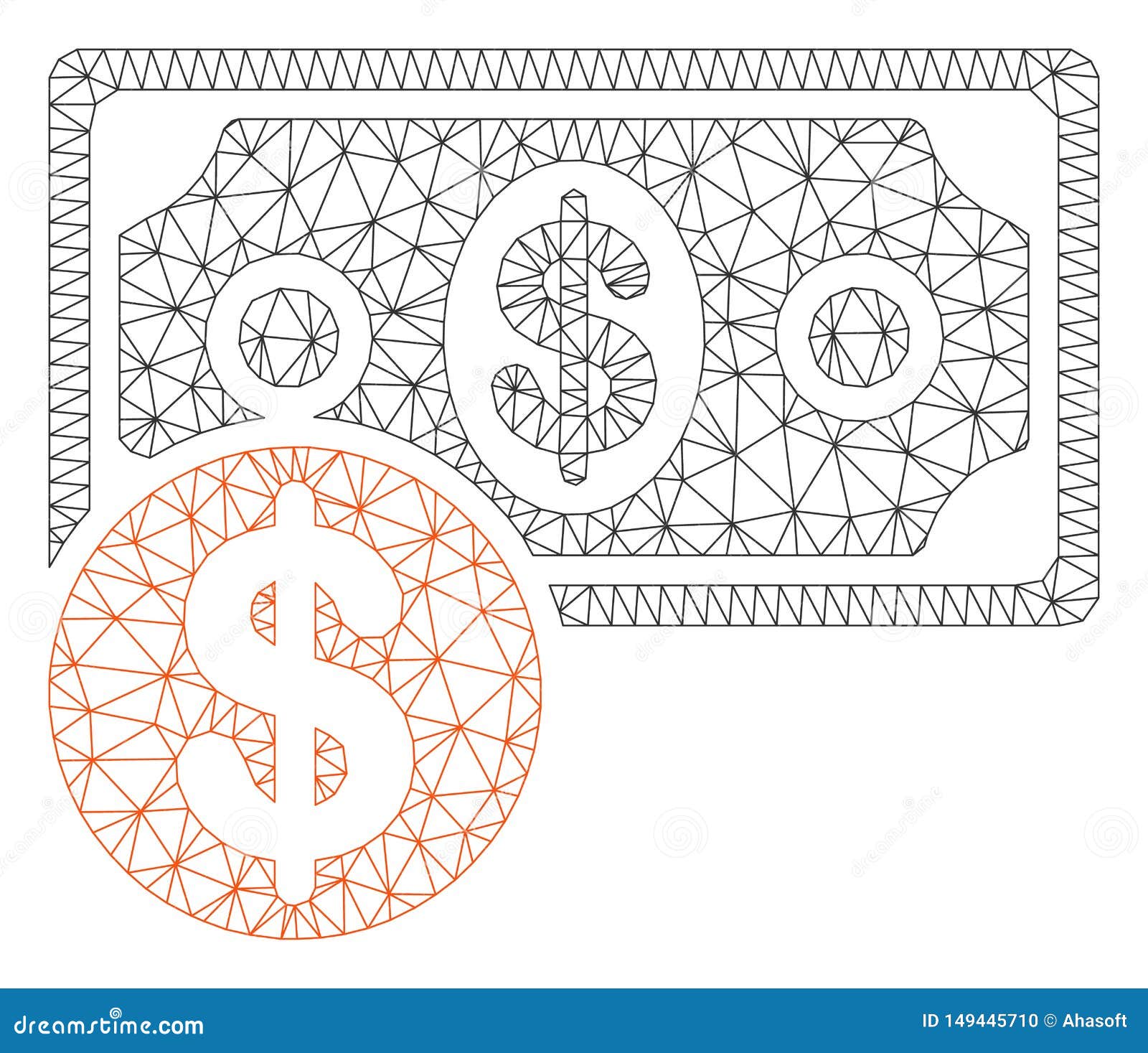 Cash Polygonal Frame Vector Mesh Illustration Stock Vector ...