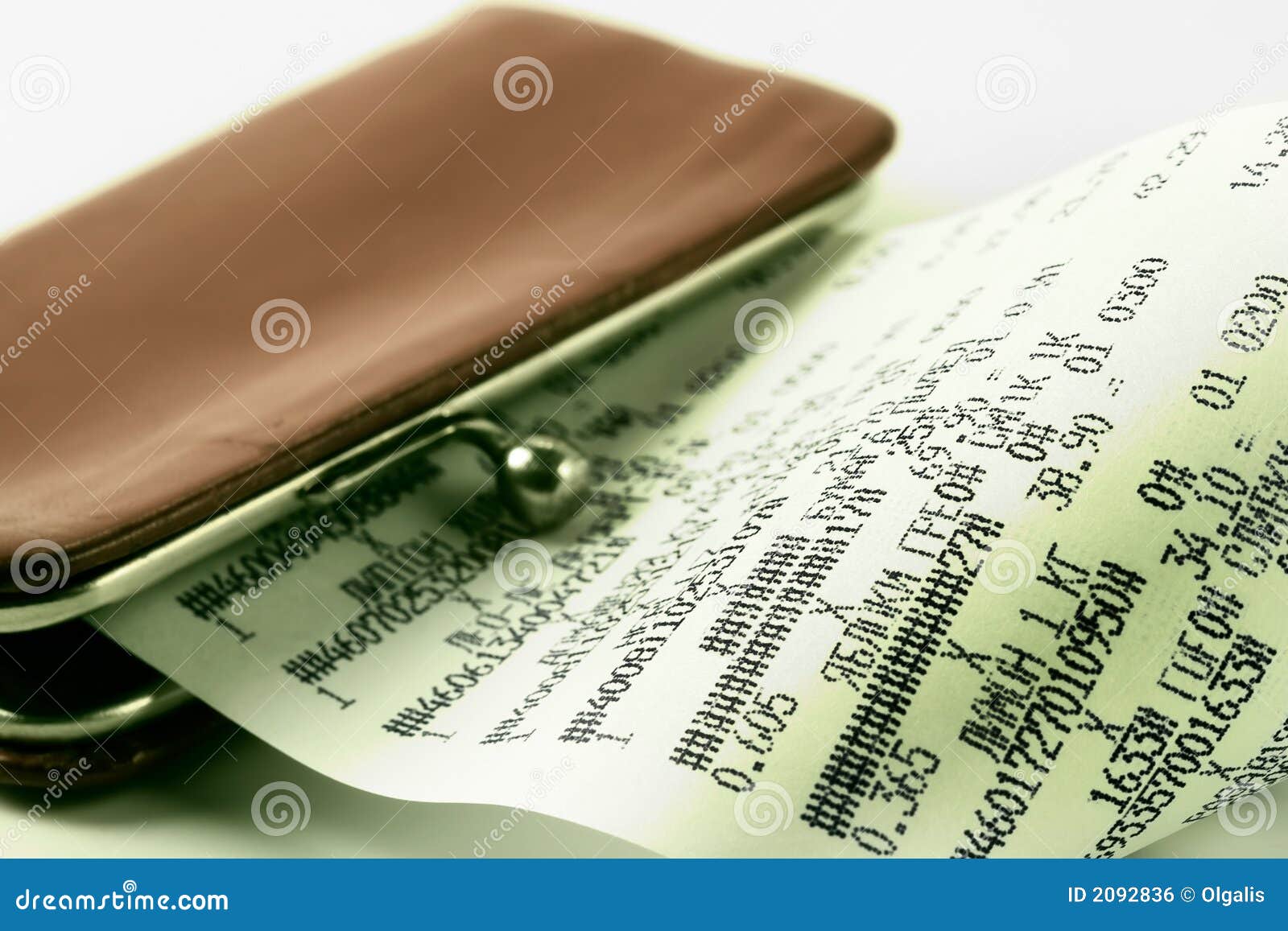 Cash Receipt on Background of a Purse Stock Photo - Image of background ...
