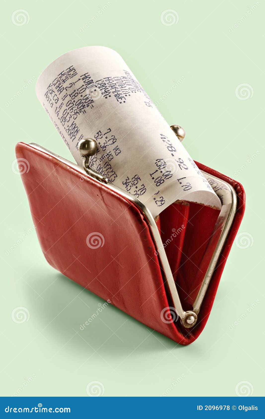 Cash Receipt on Background of a Purse Stock Photo - Image of ...