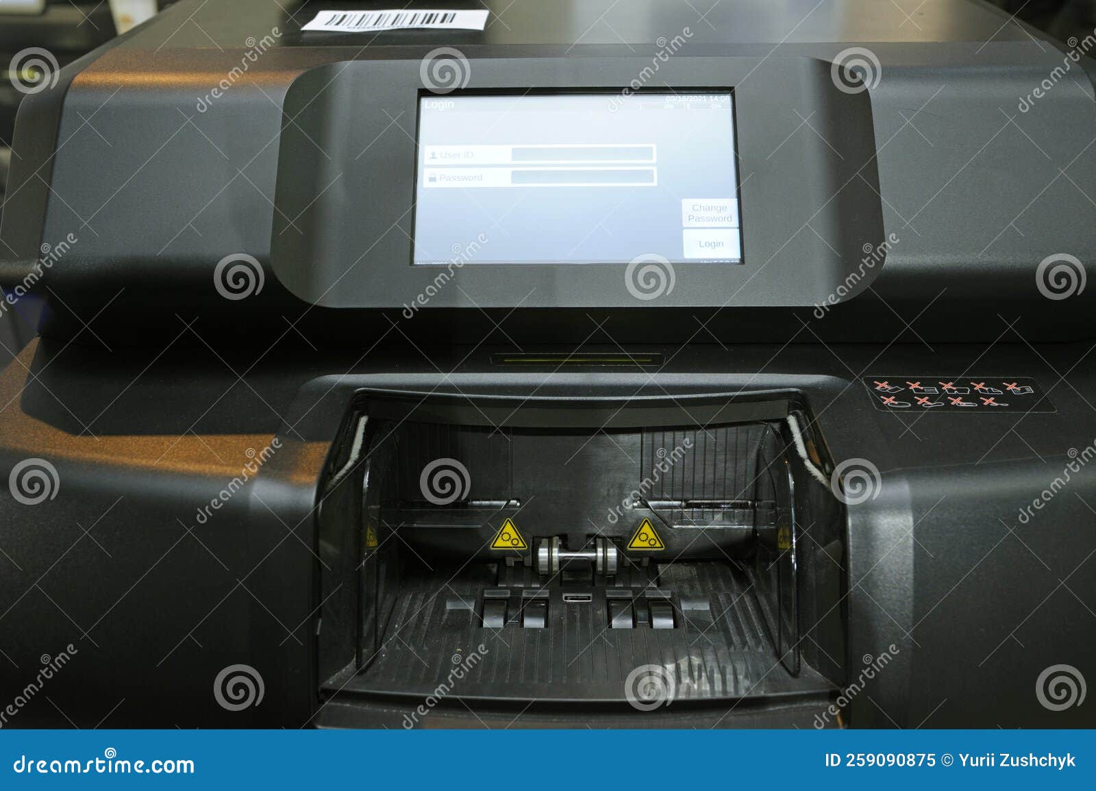 Cash Receiver of the Deposit Machine, Closeup Stock Image - Image of ...