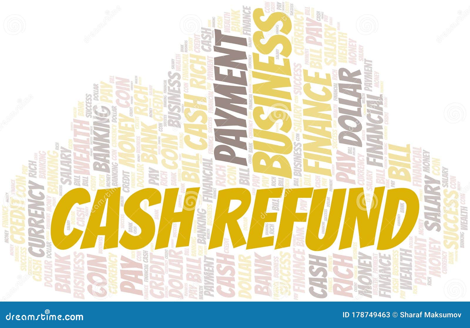 Cash Refund Typography Vector Word Cloud Stock Illustration ...