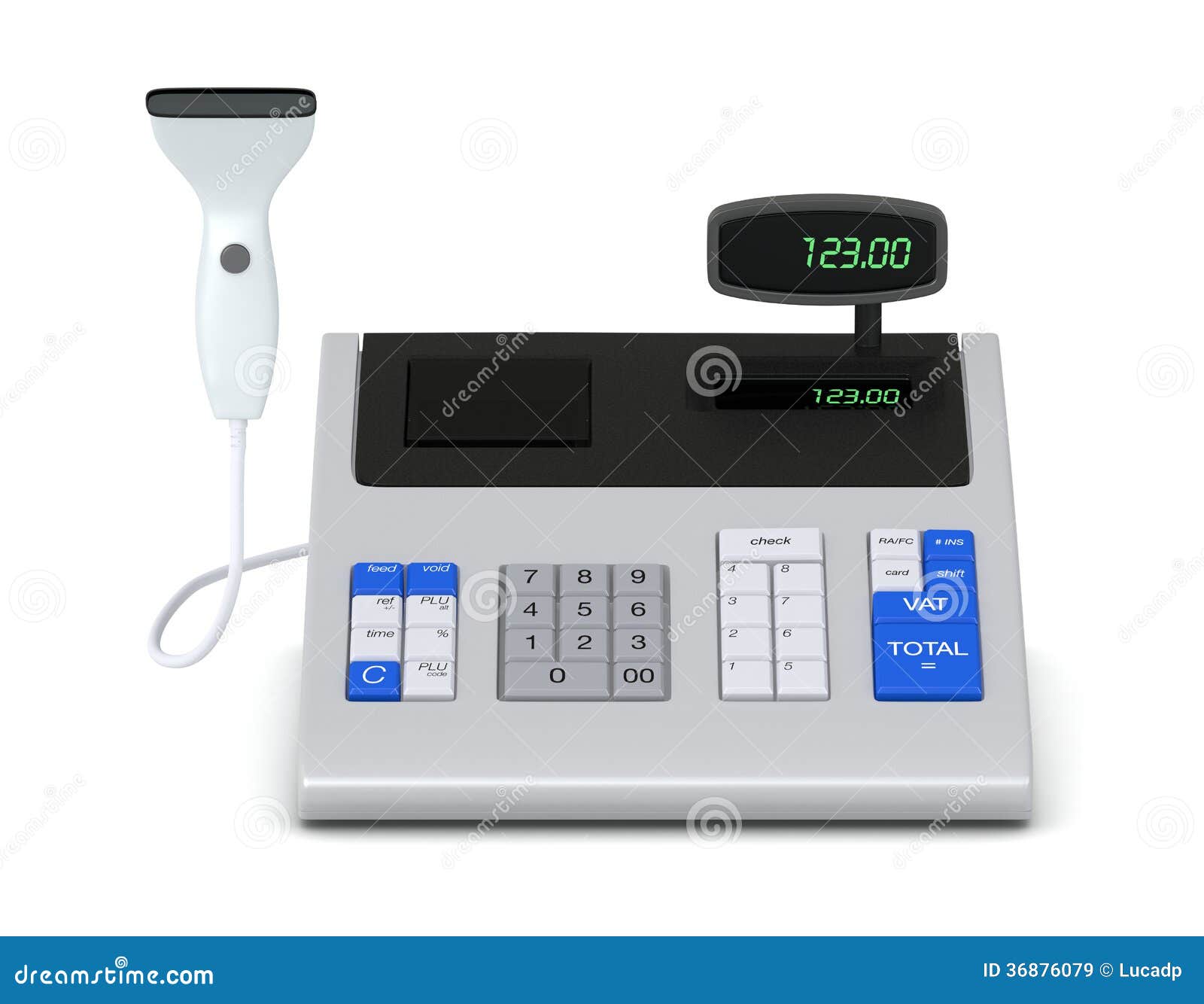 Cash Register and Barcode Reader Stock Illustration - Illustration of ...