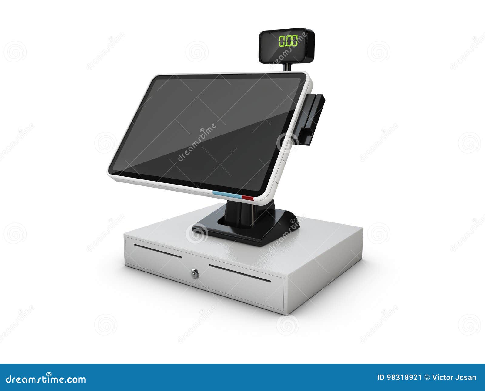 The Cash Register with a Digital Display, 3d Illustration Stock ...