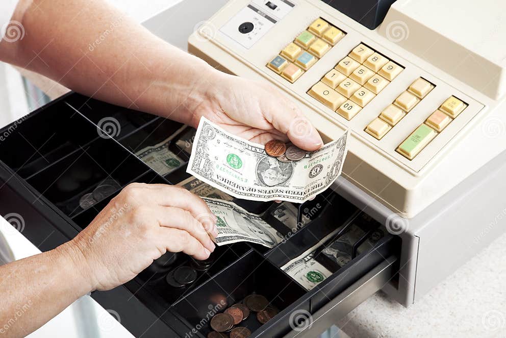 Cash Register Drawer Horizontal Stock Image - Image of bill, occupation ...