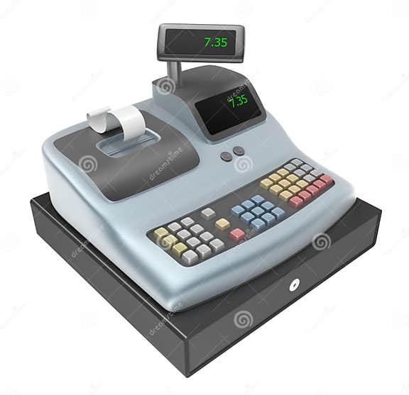 Cash register. Front view stock illustration. Illustration of modern ...