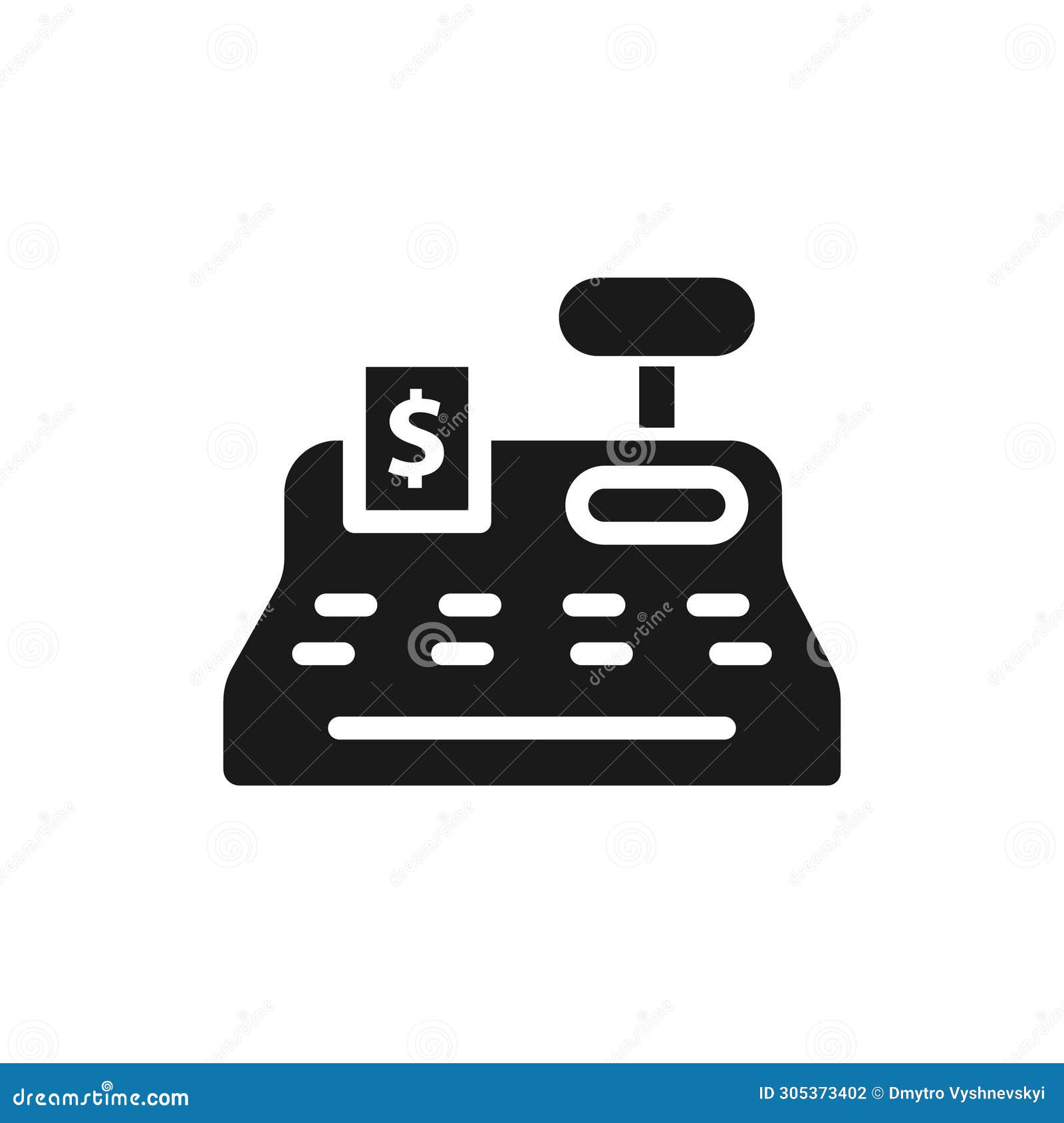 Cash Register Glyph Vector Icon Stock Vector - Illustration of finance ...