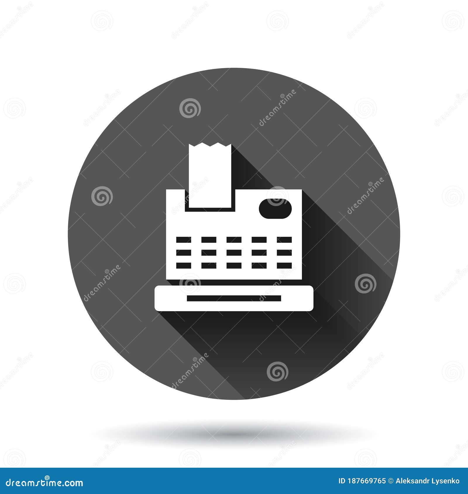 Cash Register Icon in Flat Style. Check Machine Vector Illustration on ...