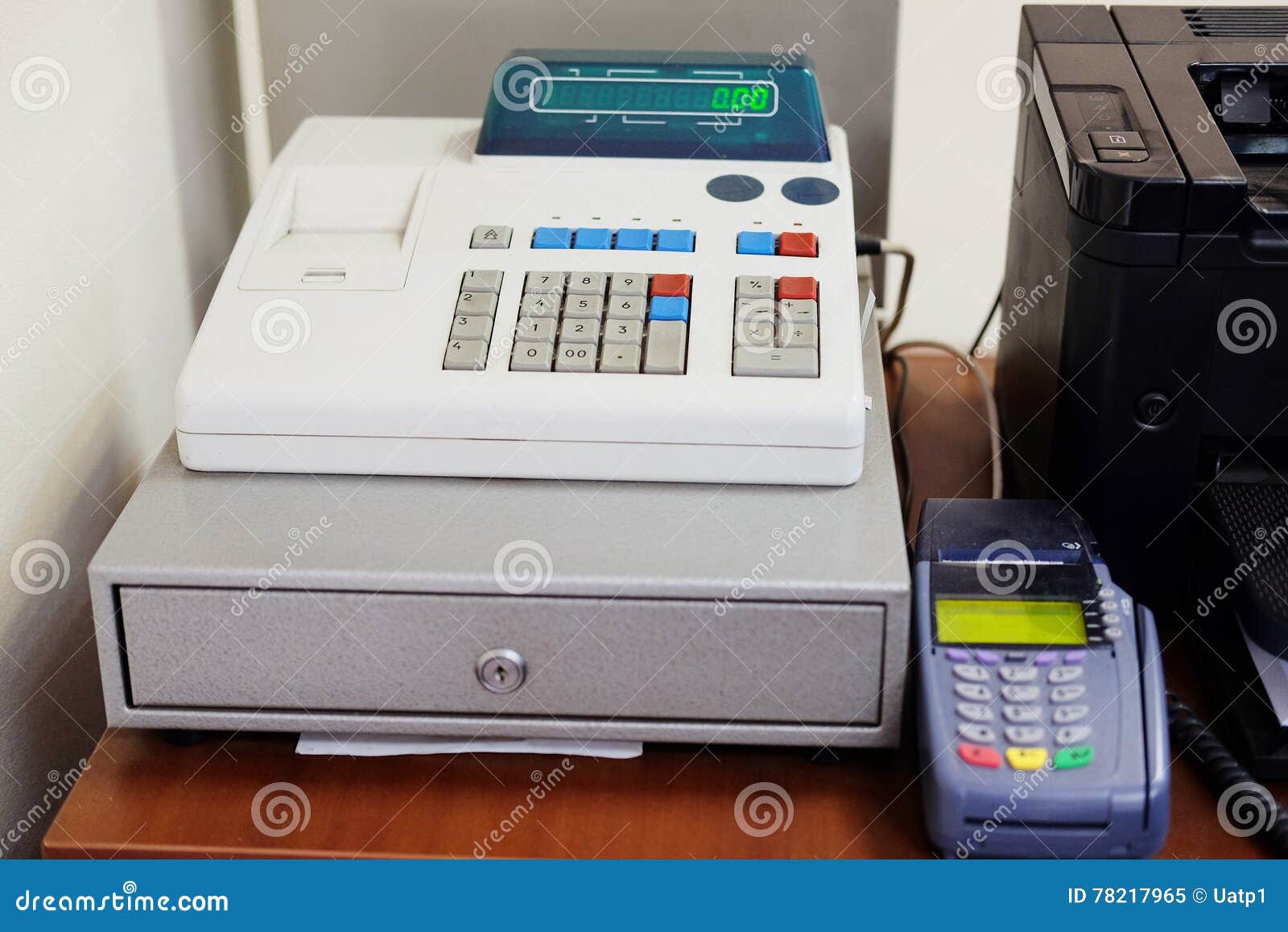 Cash register stock image. Image of check, card, money - 78217965