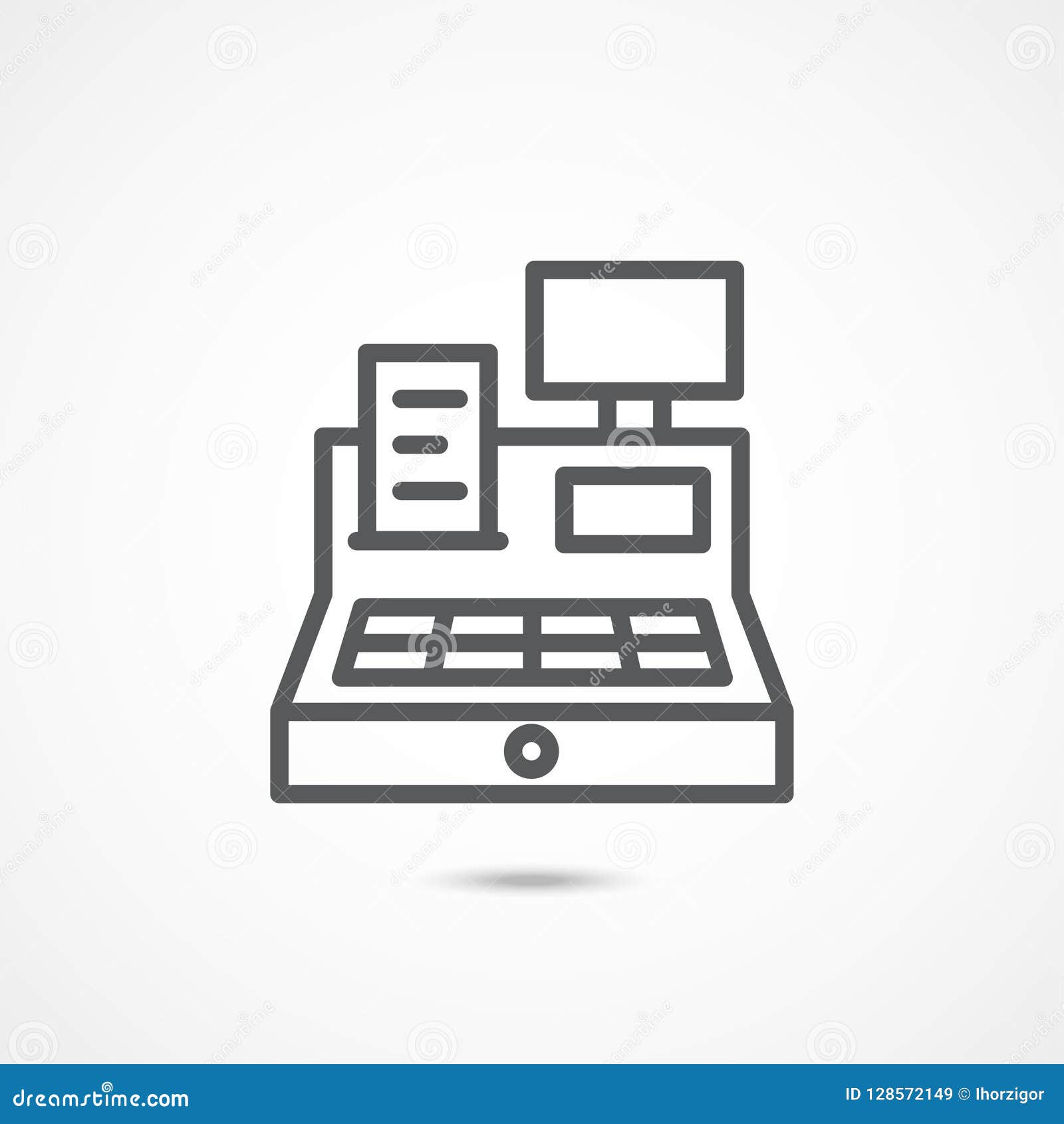 Cash register line icon stock vector. Illustration of logo - 128572149