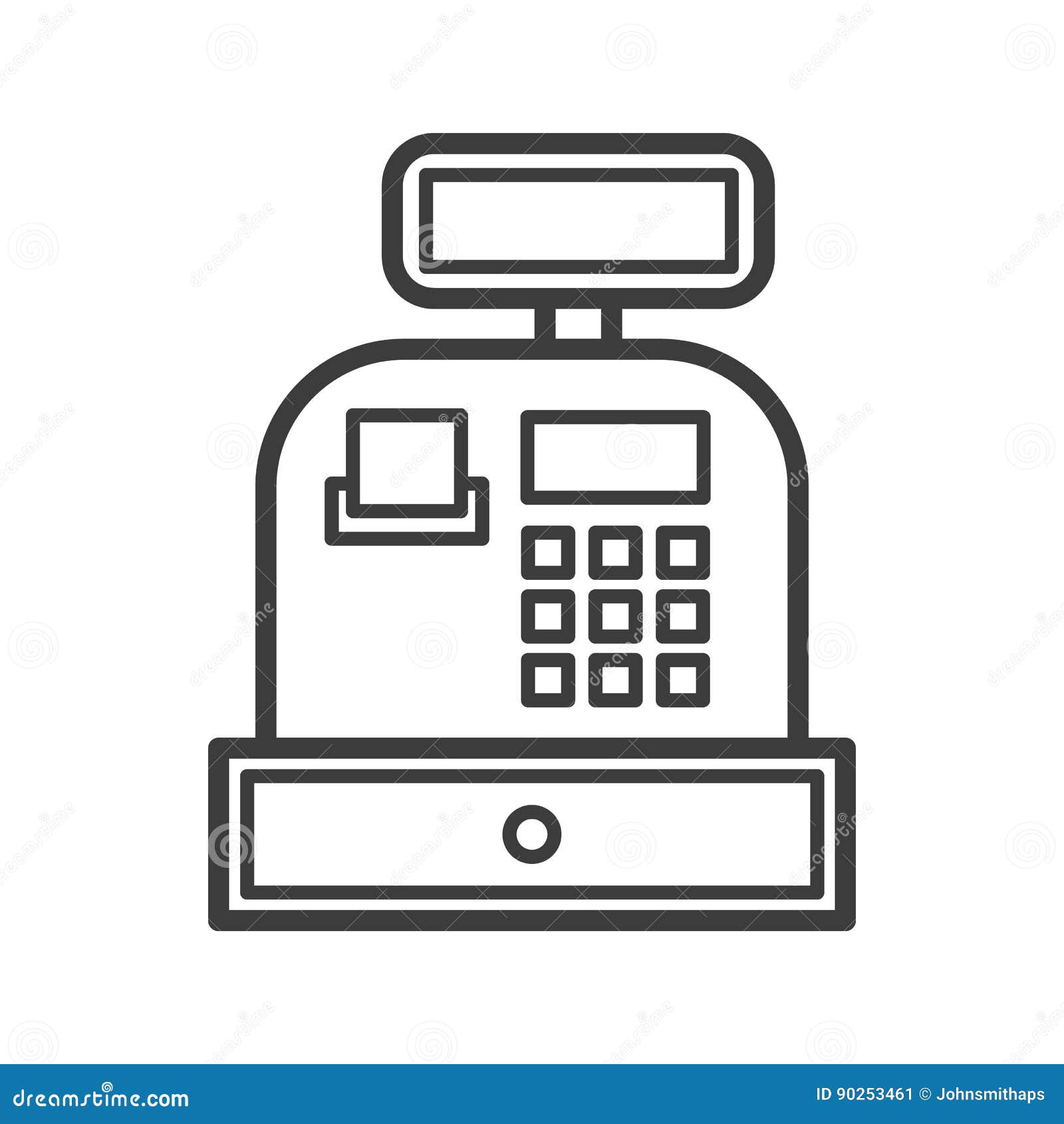 Cash Register Linear Icon. Thin Line Illustration. Vector Outline ...