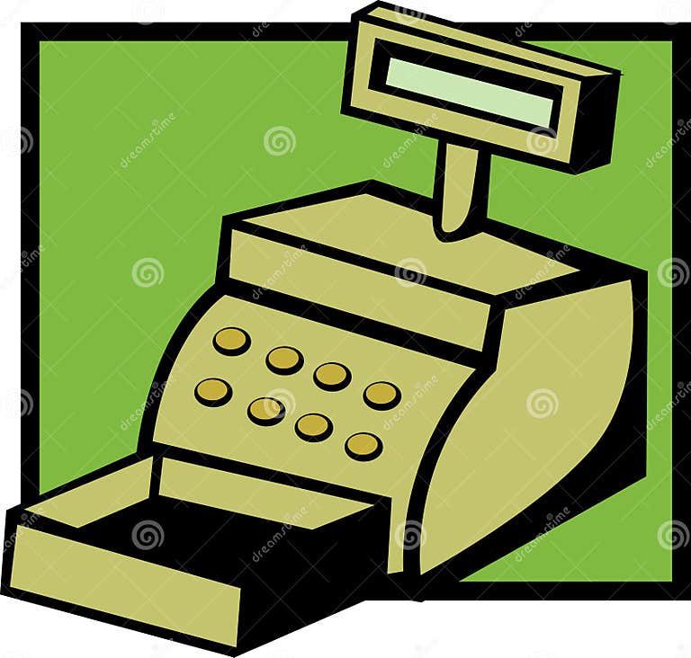 Cash Register Machine Vector Illustration Stock Vector - Illustration ...