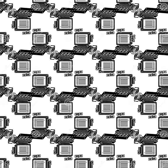 Cash Register Pattern Seamless Vector Stock Illustration - Illustration ...
