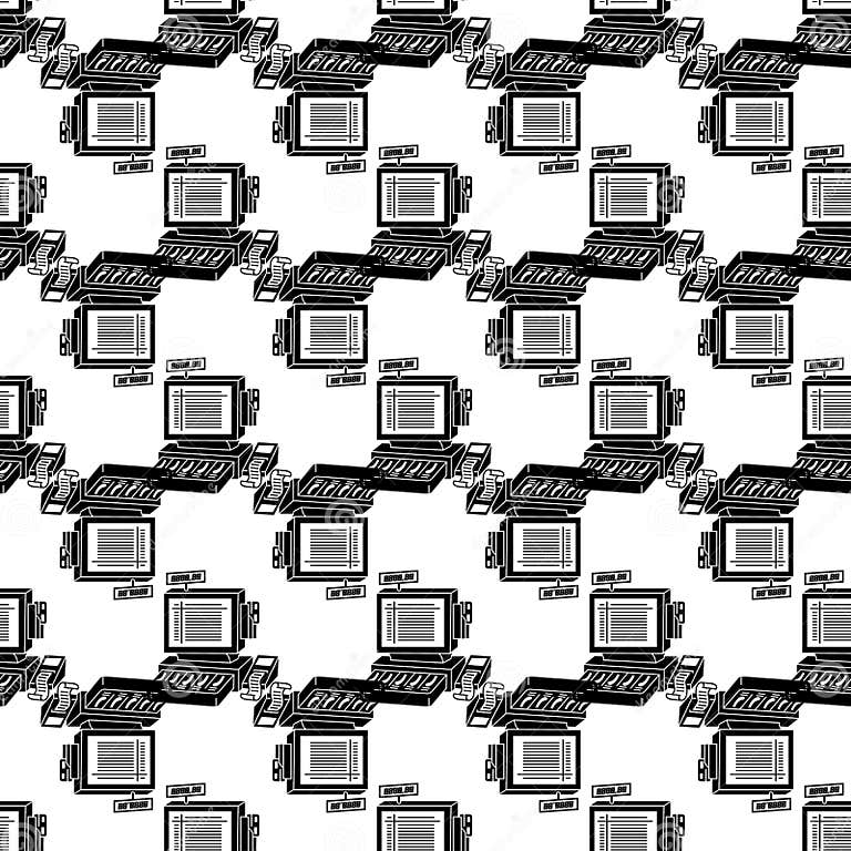 Cash Register Pattern Seamless Vector Stock Illustration - Illustration ...