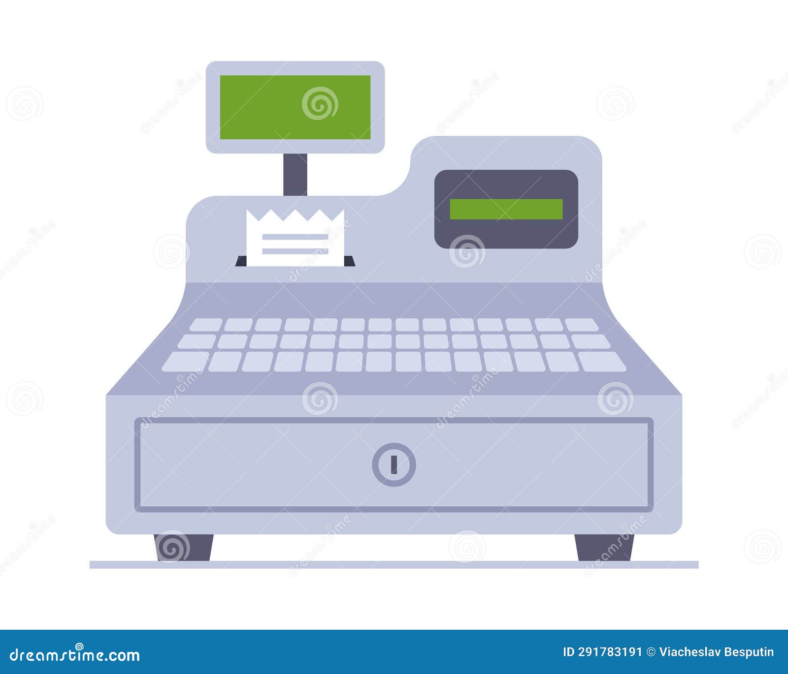 Cash Register in the Shopping Area. Stock Vector - Illustration of ...