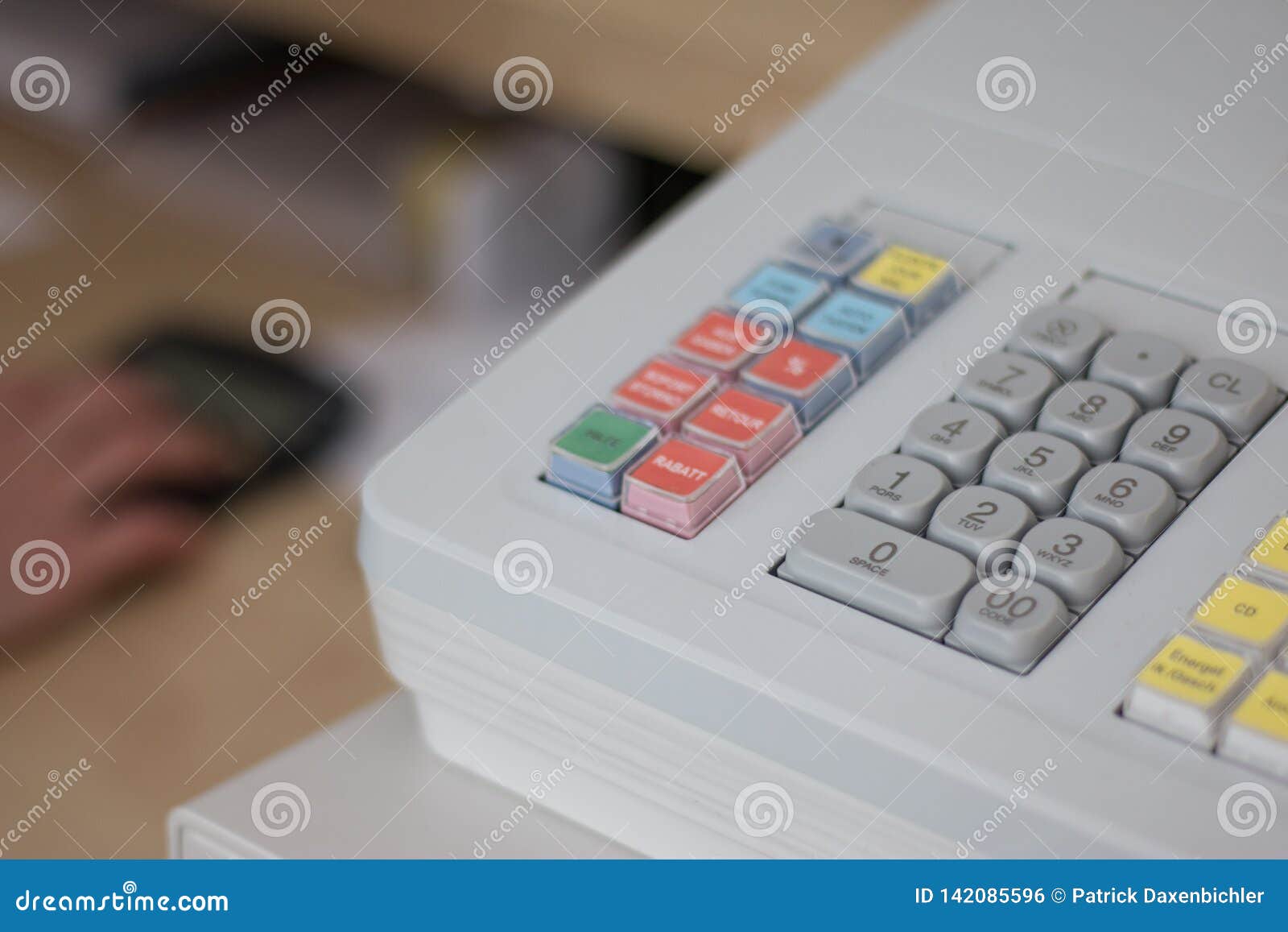 Cash register in a store stock photo. Image of money - 142085596