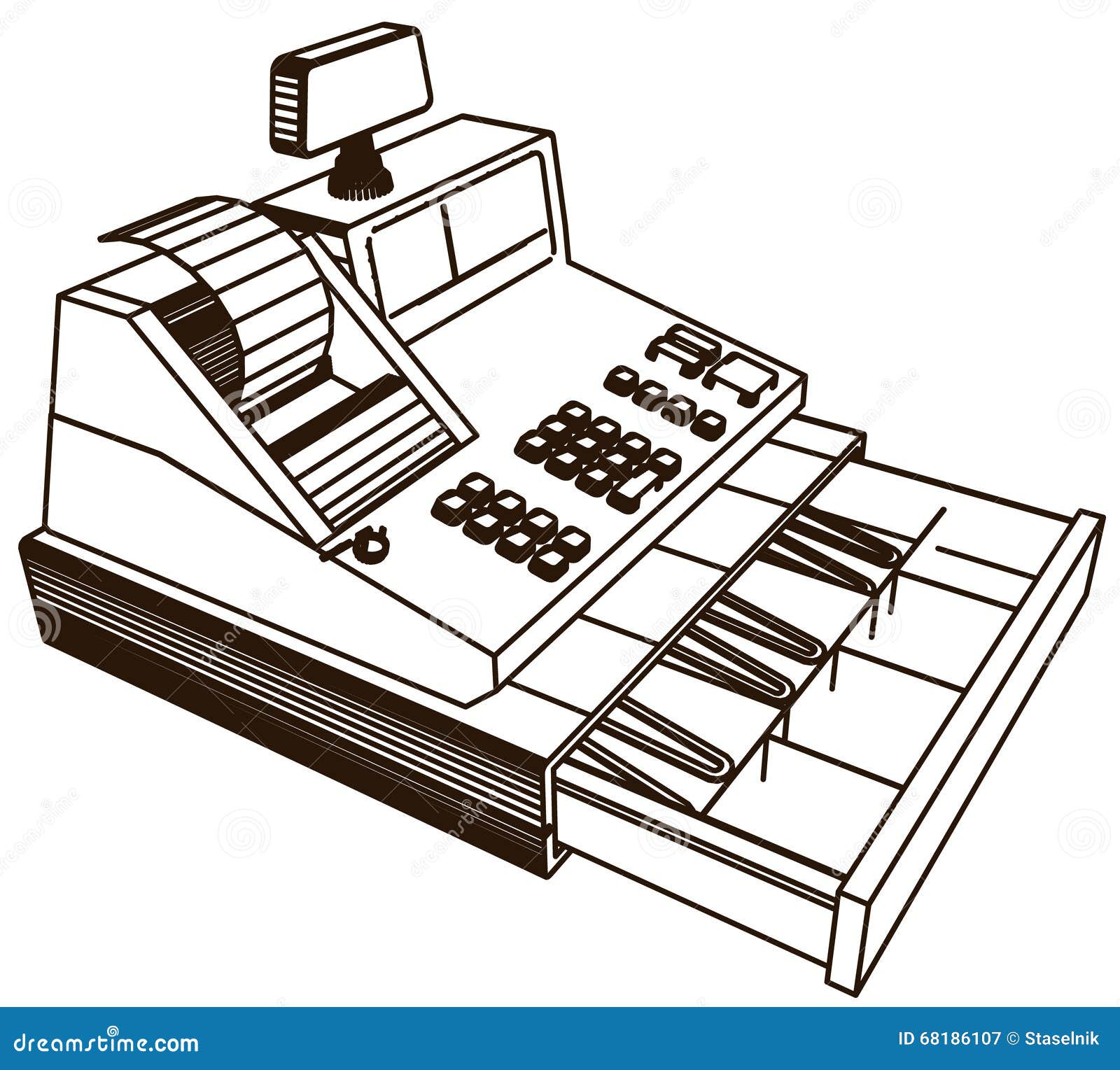 Cash register stock vector. Illustration of modern, geometric - 68186107