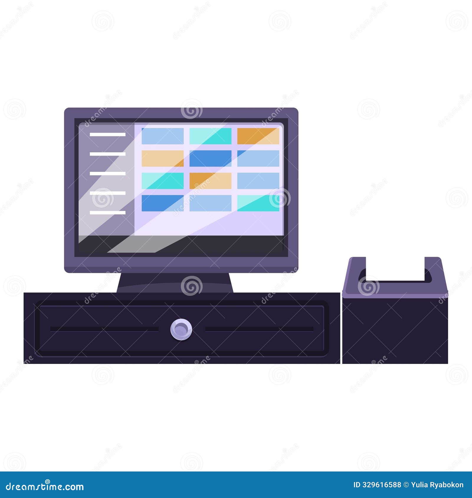 Cash Register with Touchscreen Showing Inventory Management System ...