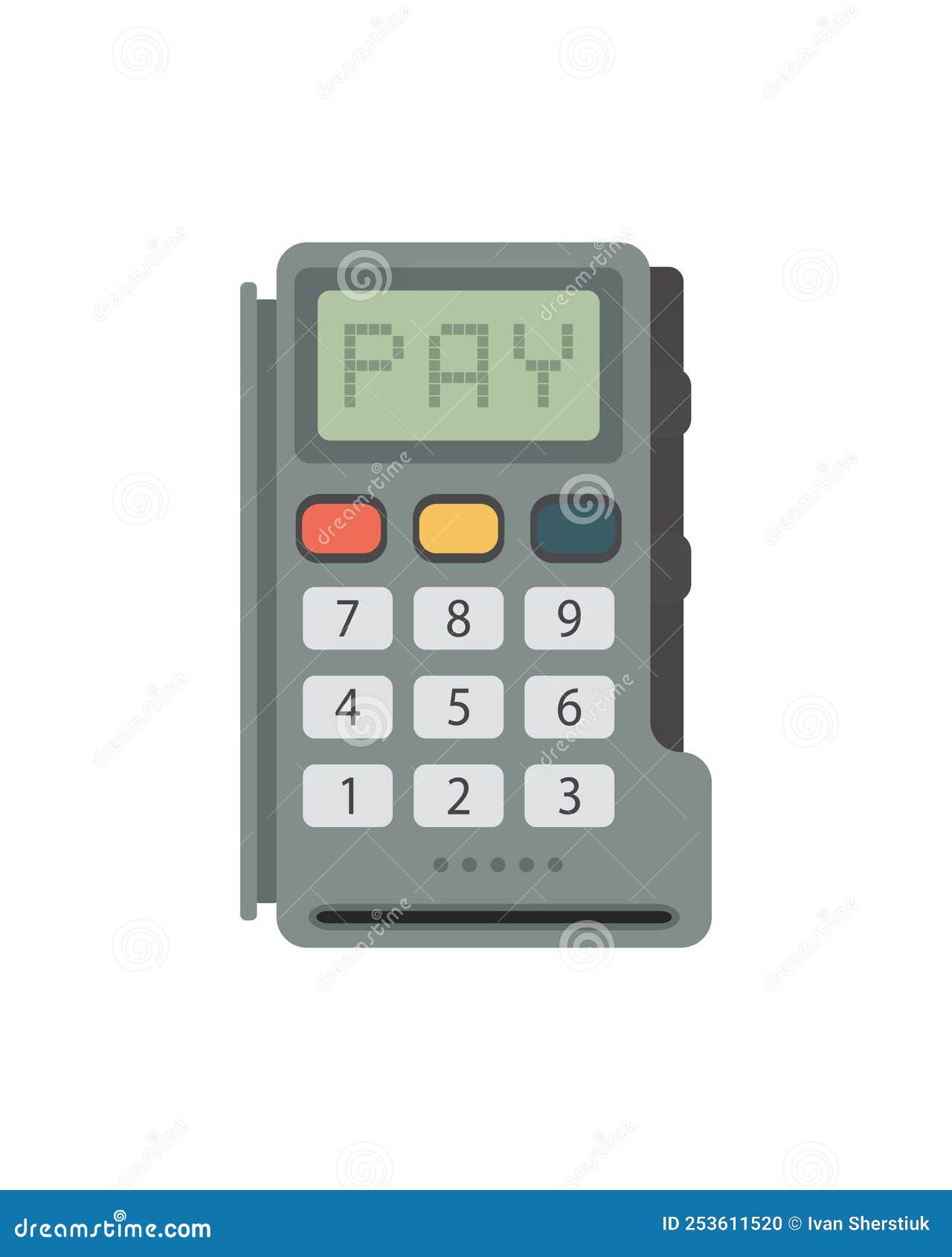 Cash Register Vector Flat Material Design Isolated on White Background ...
