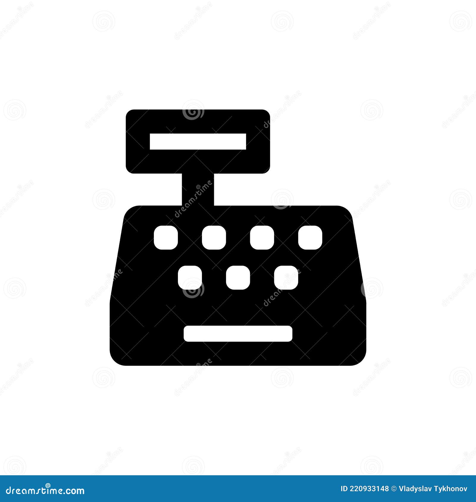 Cash Register Vector Icon. Cash Machine Symbol Isolated. Vector ...