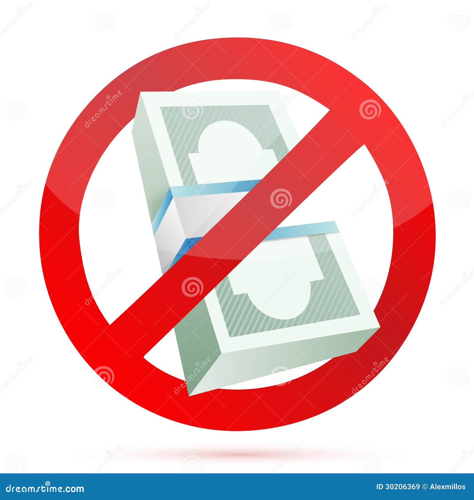 Cash Rejected Concept Illustration Stock Illustration - Illustration of ...