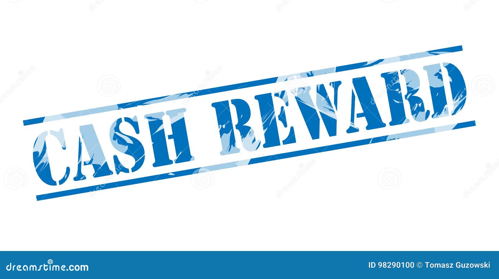 Cash reward blue stamp stock illustration. Illustration of icon - 98290100