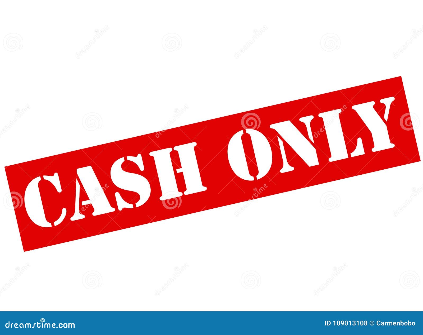 Cash only stock illustration. Illustration of stamp - 109013108