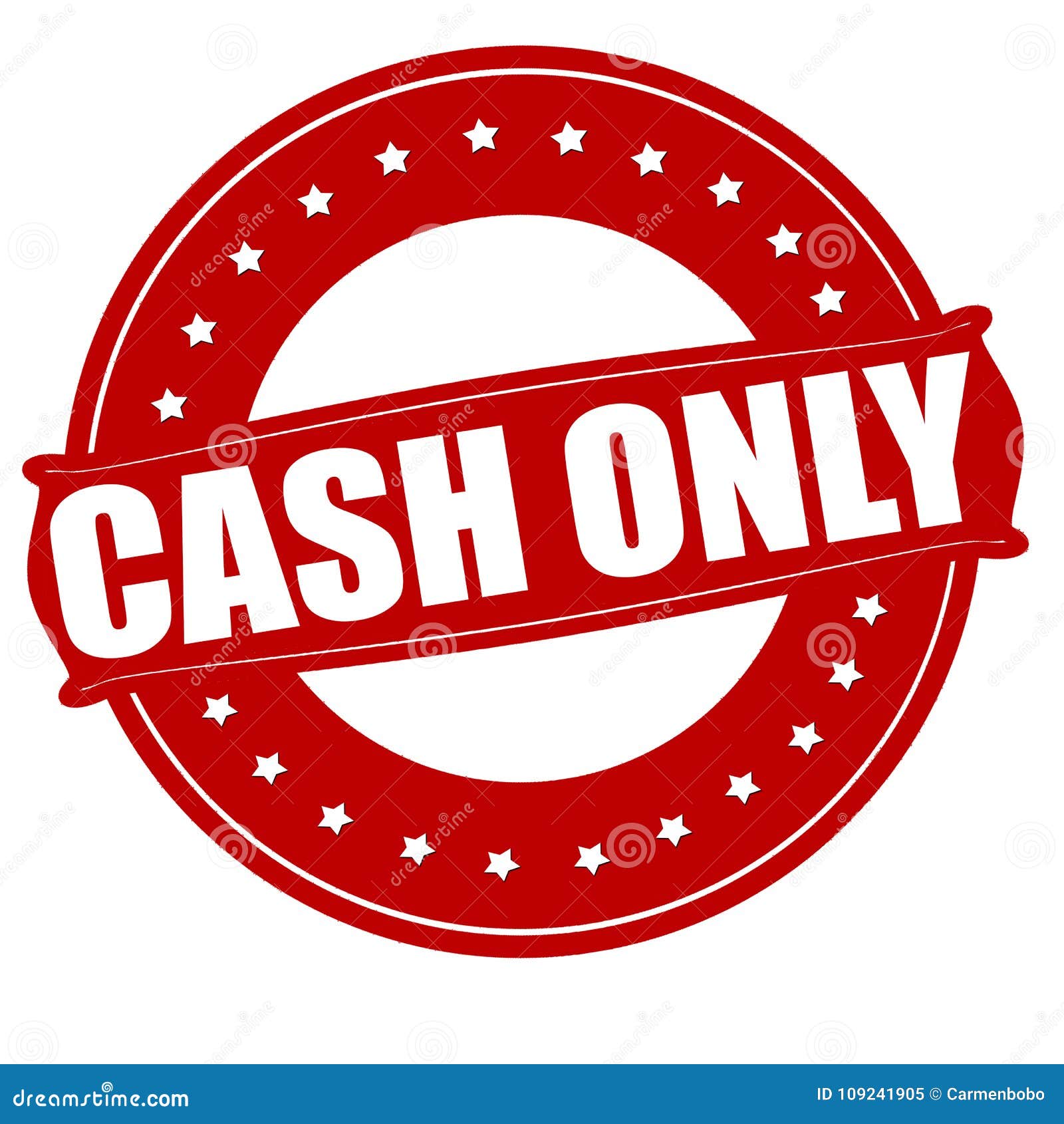 Cash only stock illustration. Illustration of rubber - 109241905