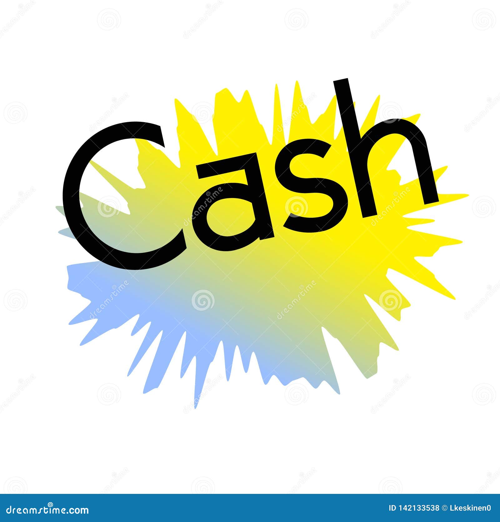Cash stamp on white stock vector. Illustration of button - 142133538