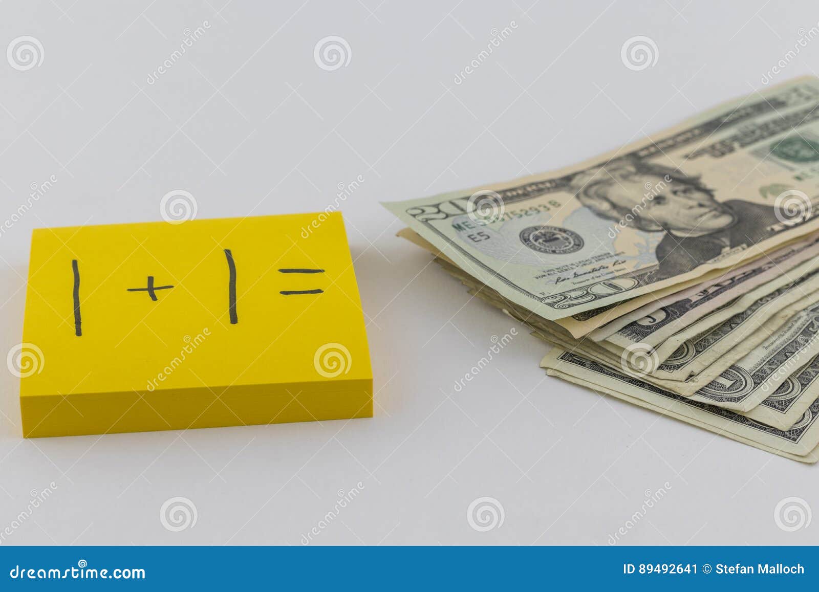 Cash and a sticky note stock image. Image of money, cash - 89492641
