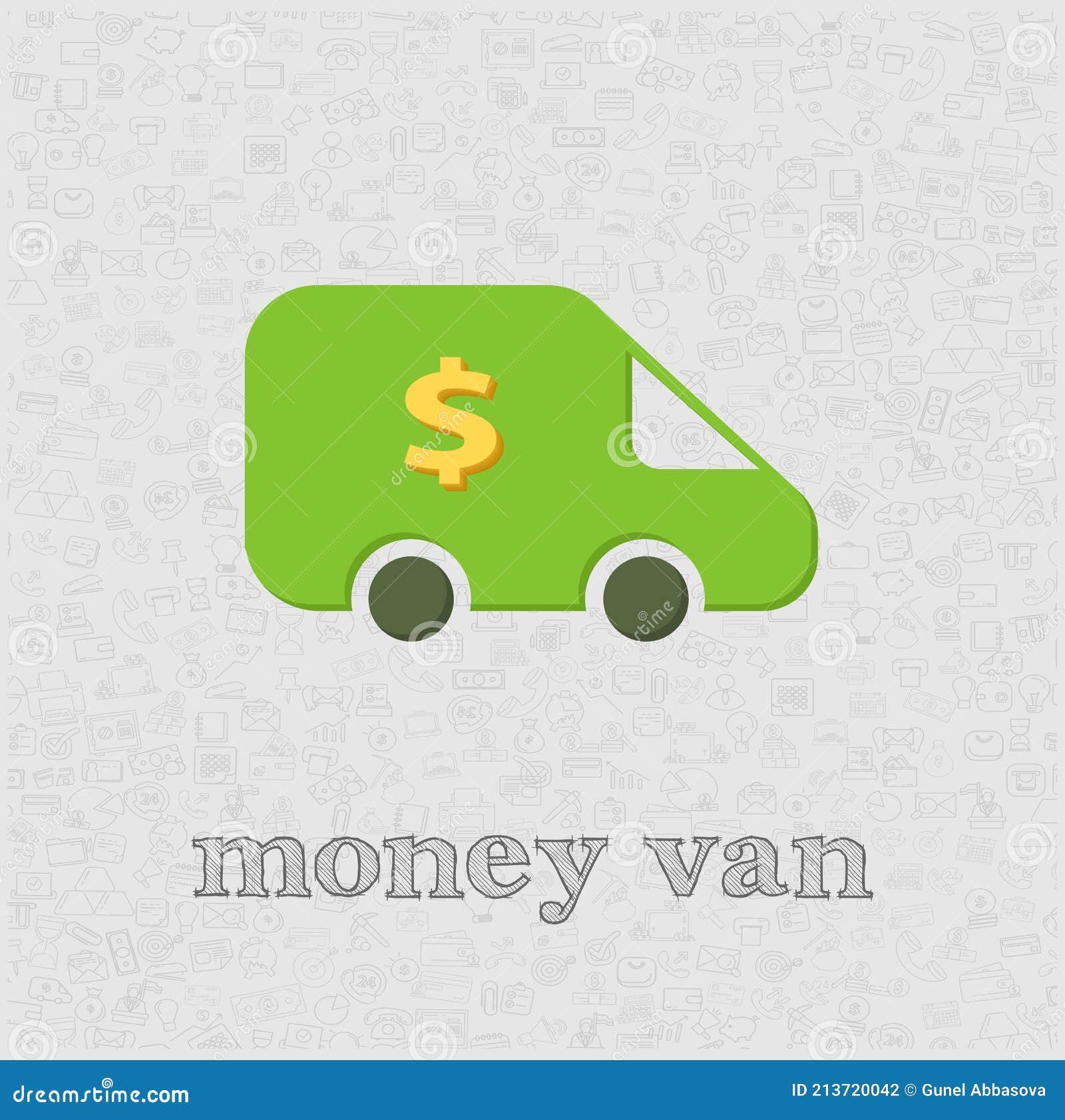 Cash Transit Van Isolated Flat Illustration. Van Design Element for ...