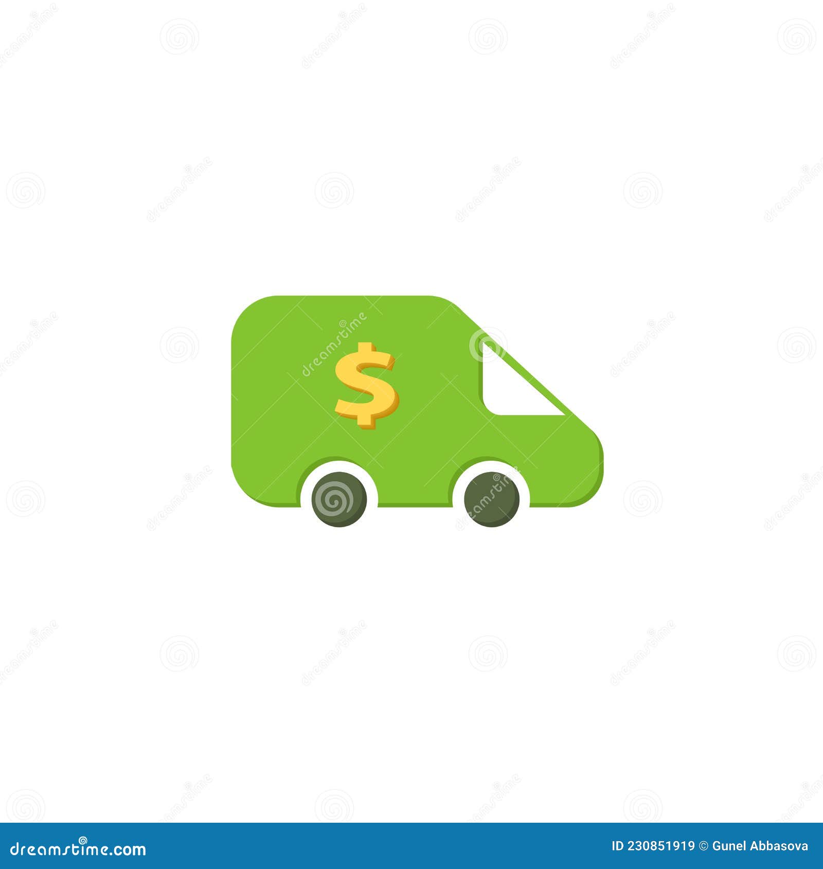 Cash Transit Van Clipart. Cash Transit Van Isolated Flat Icon Stock ...