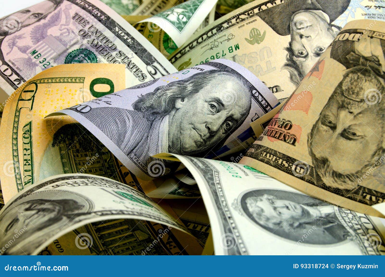 Cash US dollars. stock photo. Image of earnings, foreign - 93318724