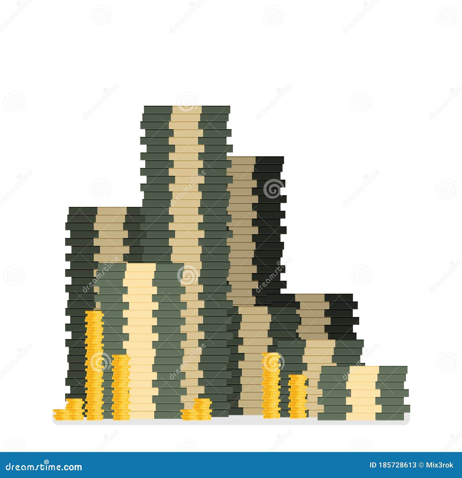 Cash Vector Illustration. Stack of Cash Design in Flat Style Stock ...