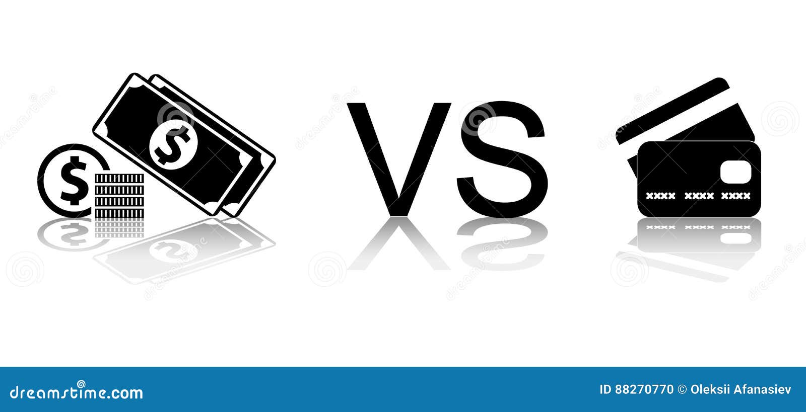 Cash vs card stock vector. Illustration of mastercard - 88270770
