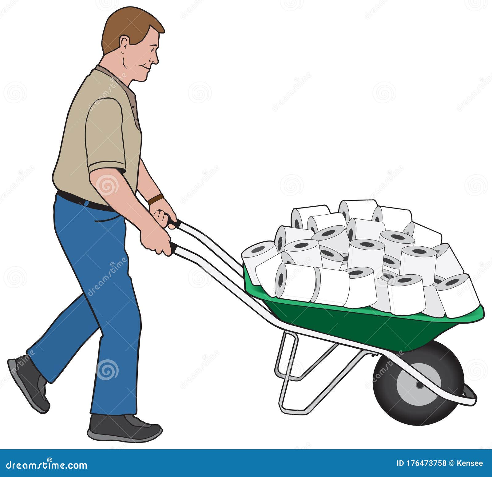 Toilet Paper in a Wheelbarrow Stock Vector - Illustration of pants ...