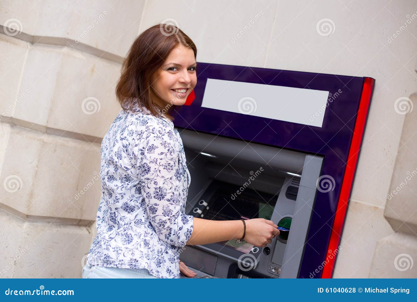 Cash withdrawal stock photo. Image of cash, lady, expense - 61040628