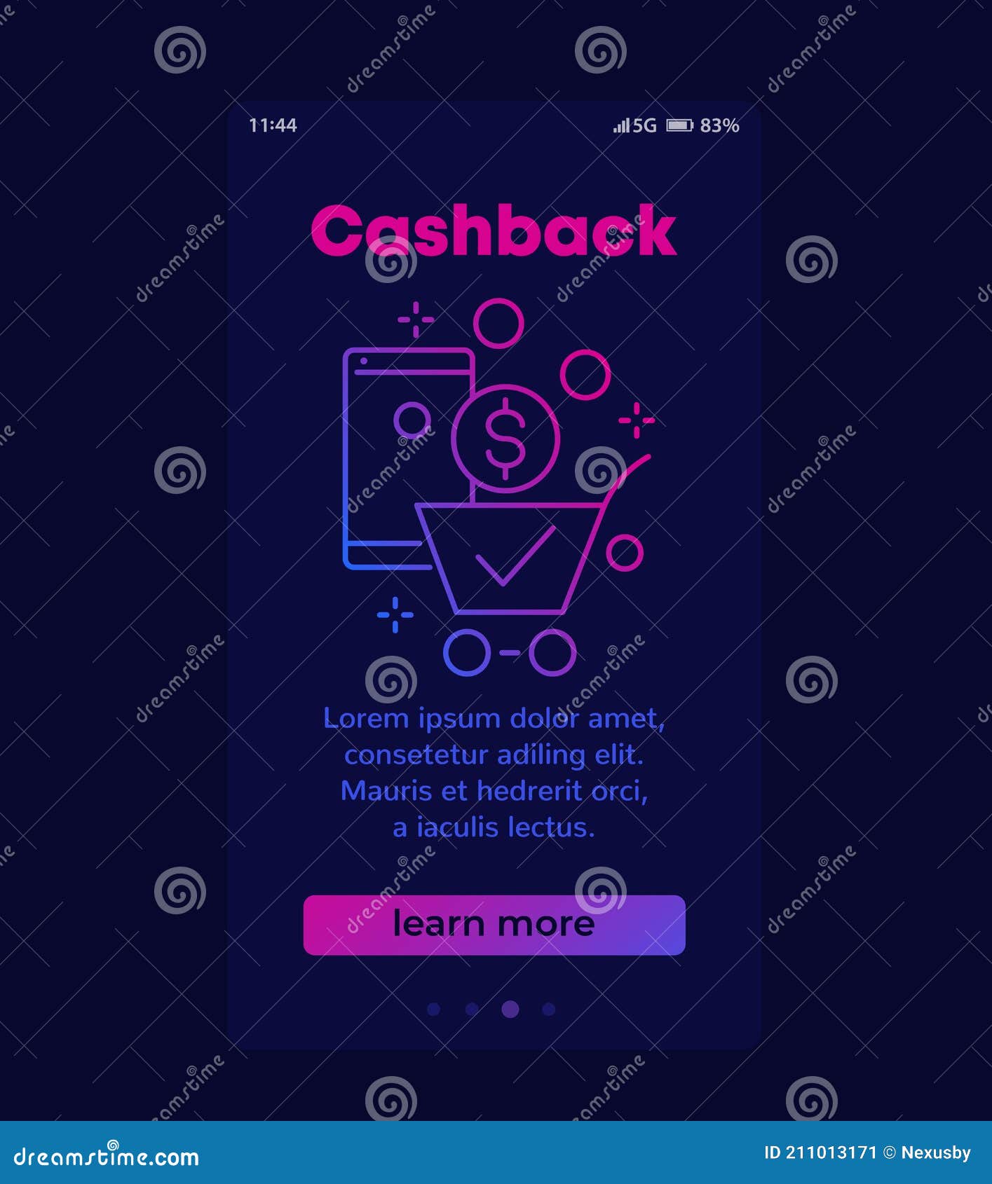 Cashback Banner for Smm, Mobile Vector Design Stock Vector ...