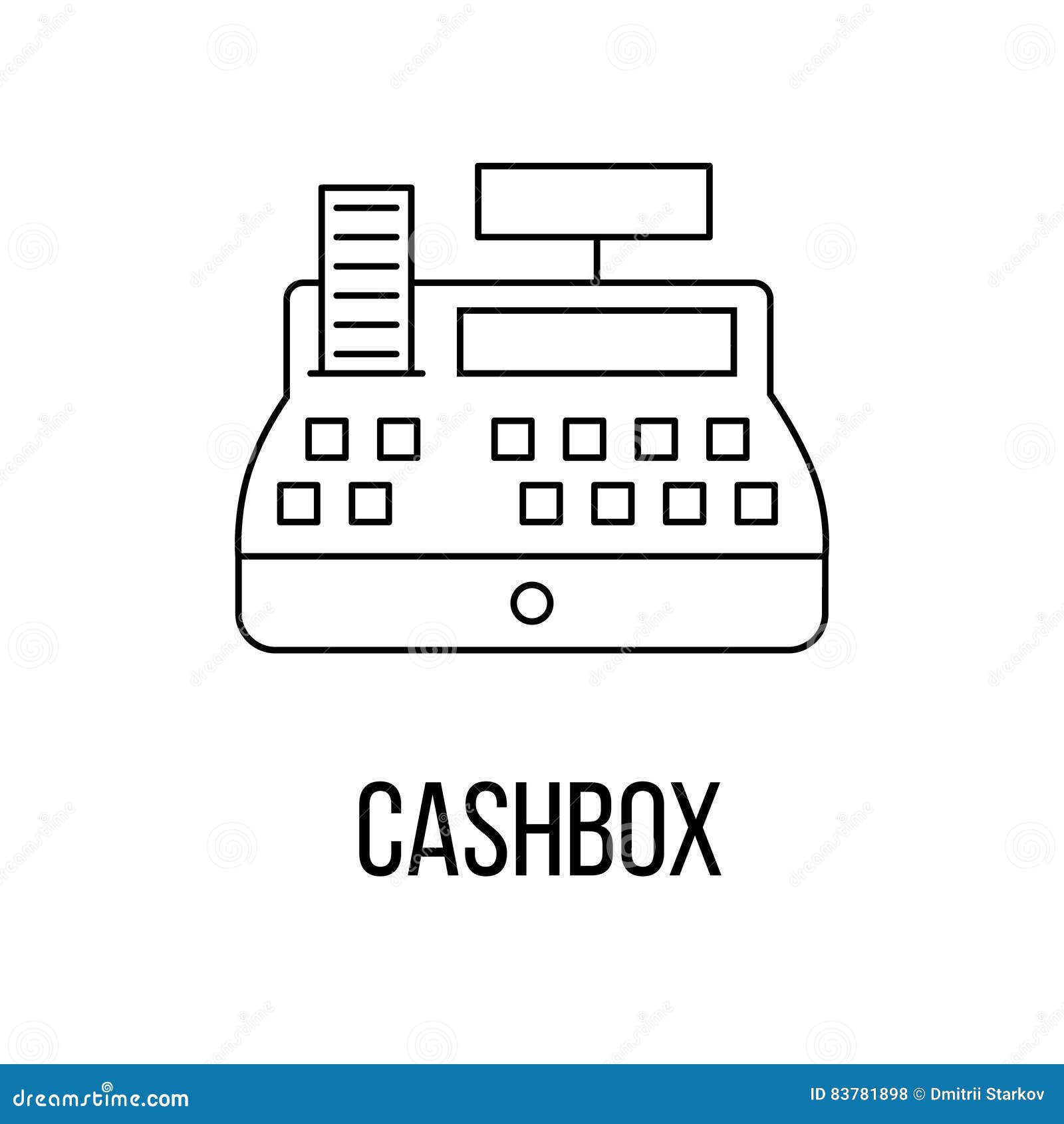 Cashbox Icon Or Logo Line Art Style. Vector Illustration ...