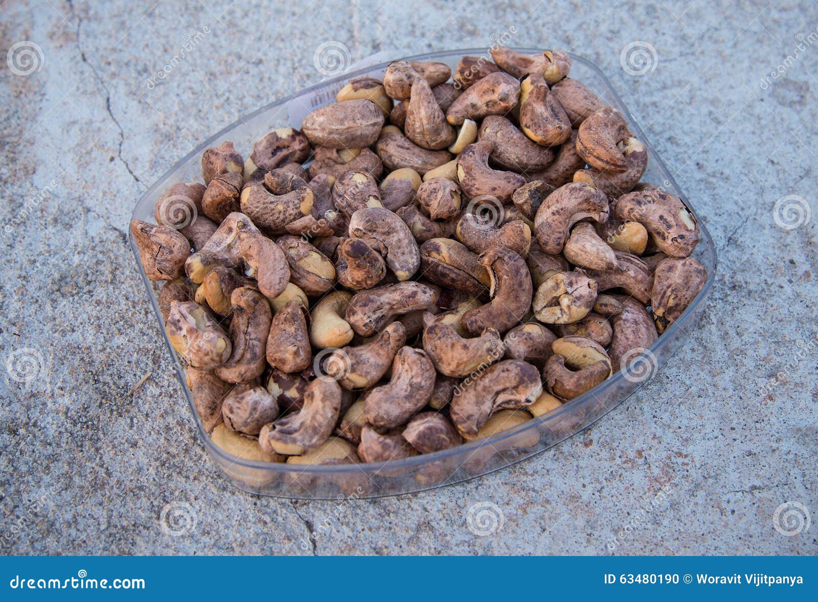 Cashew nut in box stock photo. Image of closeup, white - 63480190