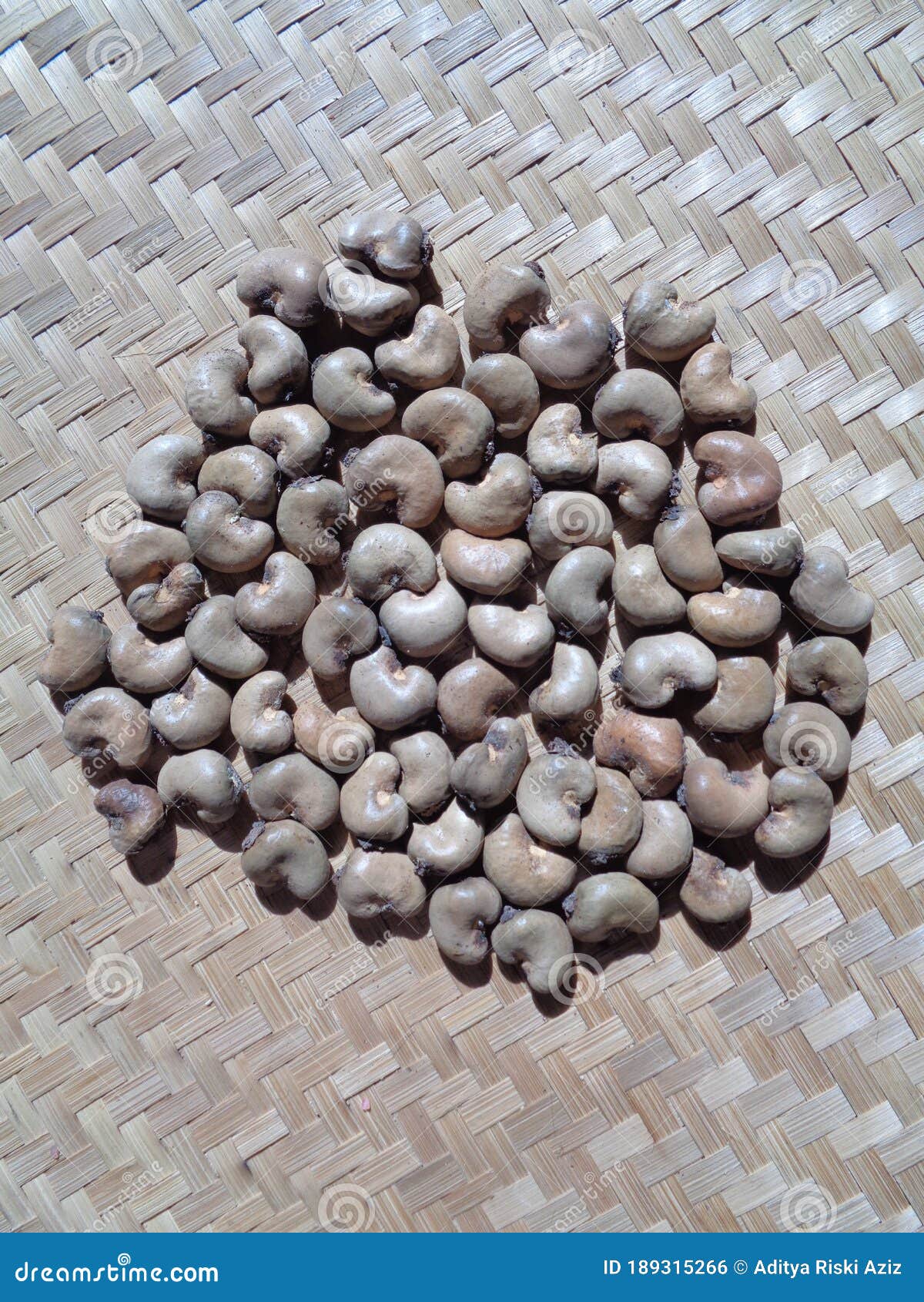 Cashew Nut On The Drying Process With A Natural Background Stock ...
